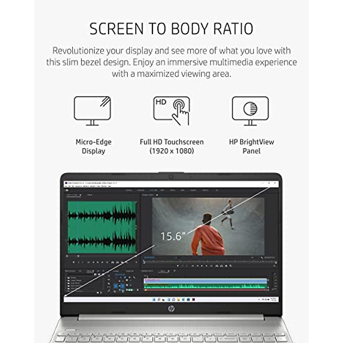 HP 15" Laptop, AMD Ryzen 3 5300U Processor, AMD Radeon Graphics, 256 SSD, Windows 11 Home in S Mode (15-ef2010nr, Natural Silver)