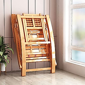 Lounge Chair, Rocking Chairs for Adults Wood Extra Large Stable Ergonomic Garden Deck Chairs Foldable Recliner Load-Bearing 200kg Bamboo Sun Loungers