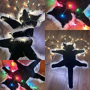 Quixal Light Up Fried Cat Rug - Funny Christmas Decorations, USB-Powered Lights, Always On or Flashing, National Lampoon's Style