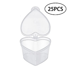 AKOAK 45ml Heart Shape Plastic Storage Box with Cover Transparent Container Organizer Jewelry Earring Spice Storage Box Leakproof Container