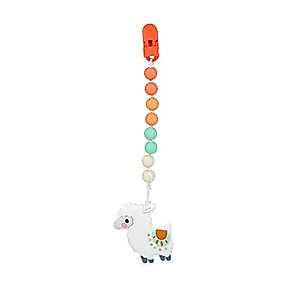 Nuby All Silicone Teether with Bonus Silicone Pacifinder with Clip - 3+ Months, 1pk, Assorted Neutral Designs