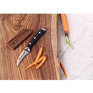 Cangshan TS Series 1020625 Swedish 14C28N Steel Forged 2.75-Inch Peeling Knife and Wood Sheath Set