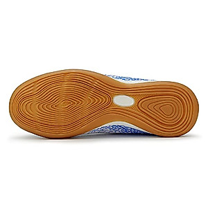 Hawkwell Unisex-Child Athletic Lace Up Boys Girls Indoor Trainer Soccer Shoe (Toddler/Little Kid/Big Kid), White PU, 2 M US