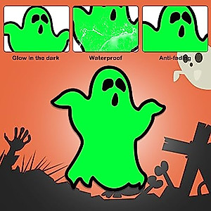 Halloween Decorations Outdoor Yard Signs, 6 PCS Glow in the Dark Fluorescence Halloween Scary Ghost Yard Signs with Stakes，Scary Silhouette Halloween Decorations for Outdoor Lawn Garden