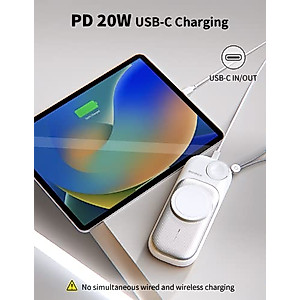 MOMAX 3 in 1 Wireless Charger, 10000mAh MFi Certified Wireless Charger Station, 15W Compact Wireless Charger, Magnetic Travel Charging Station for MagSafe, iPhone 14/13/12, AirPods, Apple Watch
