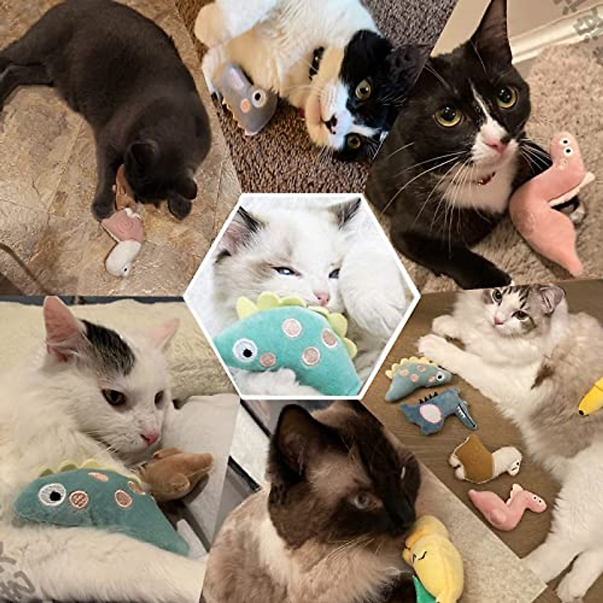 Ctznxiy Catnip Toys,Cat Toys for Indoor Cats,8 Pcs Cat Gifts for Cat Lovers,as Friends or Pillows to Accompany The Cat to Spend a Happy Time