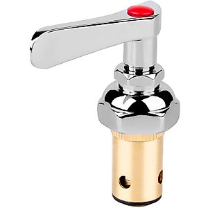 KWODE Brass Eterna Spindle Assembly Replacement Valve for Wall Mount Commercial Pre Rinse Faucet, Hot Side Lever Handle Faucet Stem Assembly Cartridge Faucet Valve, Red