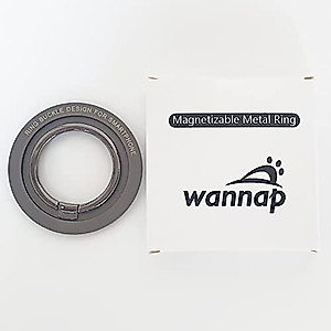 Wannap Magnetic Phone Grip Kits, Magnetic Phone Ring Holder, Adjustable & Removable Kickstand, for iPhone 13/Pro/Mini/Pro Max, iPhone 12/Pro/Mini/Pro Max, Glaxy & Other Smartphone (Black)