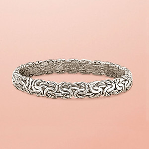 Ross-Simons Italian Sterling Silver Flat Byzantine Bangle Bracelet. 8 inches