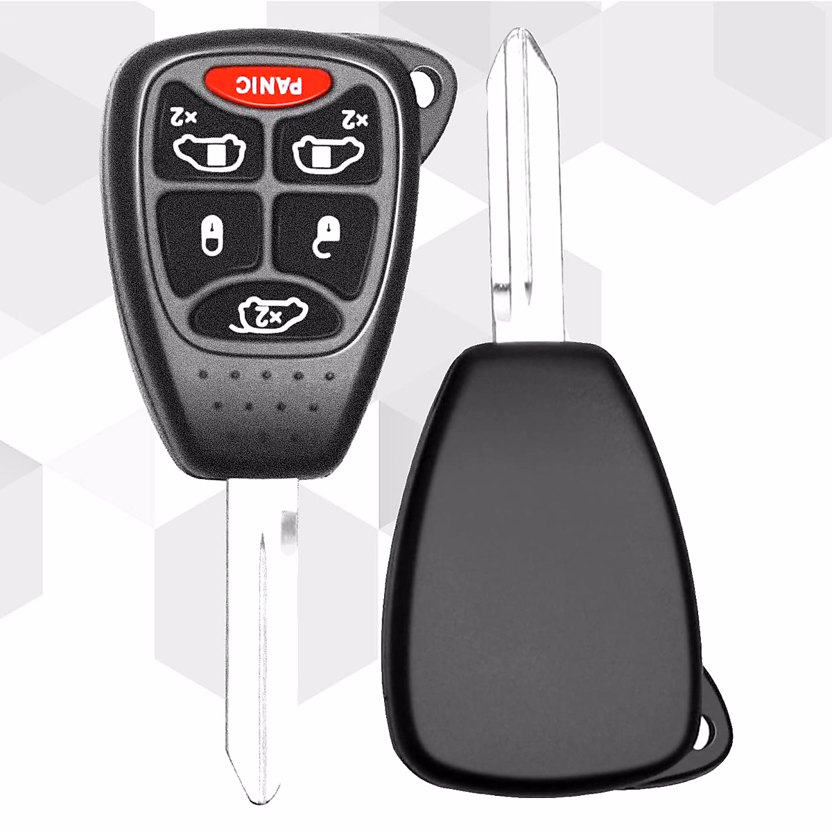 Car Keyless Entry Remote Keys Replacement fit for Chrysler Town and Country Dodge Caravan/Grand Caravan 2004 2005 2006 2007 (P/N: M3N5WY72XX) Set of 2