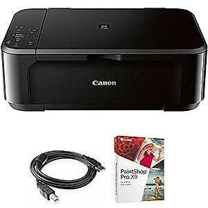 Canon Pixma MG3620 Wireless All-in-One Photo Inkjet Multifunction Printer (0515C002) Bundle with High Speed 6-Foot USB Printer Cable and Corel Paintshop Pro (Digital Download)