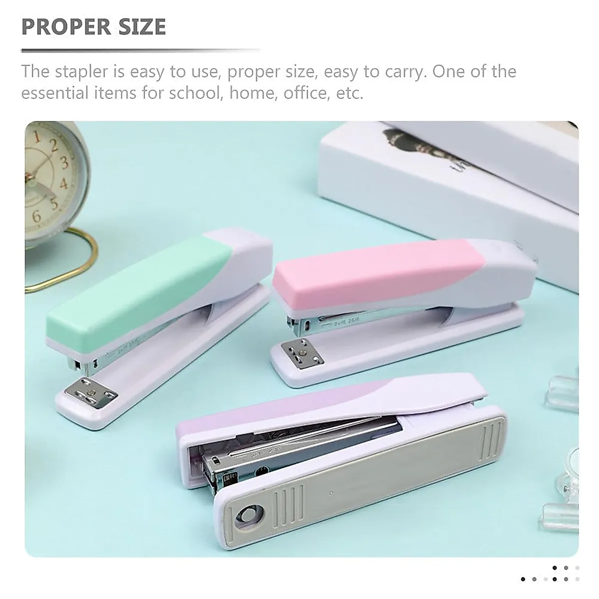 LUOZZY Desktop Large Capacity Stapler - Reduced Effort, Labor-Saving for Office Desk Accessories, Purple