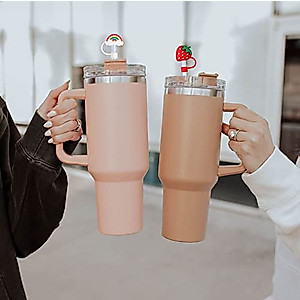 10mm Straw Cover, 4pcs Straw Covers Cap for Stanley Cup 40 oz 30 oz Food Grade Silicone Cute Large Straw Topper Straw Tips Cover Protector Plugs for Stanley Tumblers Cup for Stanley Cup Accessories