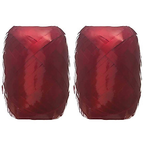 2-Pack - Berwick-Offray - Red Lacquer - Splendorette Crimped Curling Ribbon - BCE12-91 - Bundle of 2 Mini Kegs - Each is 66 ft per Keg.