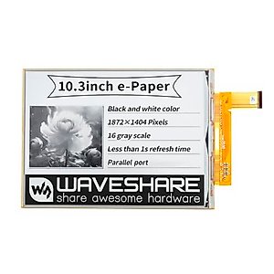 Waveshare 10.3inch Flexible E-Ink Raw Display Compatible with Raspberry Pi 4B/3B+/3B/2B/B+/A+/Zero/Zero W/WH/Zero 2W Series Boards 1872×1404 Resolution Supports Partial Refresh