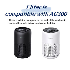 Replacement Filter for Purivortex AC300 Air Purifier, 3-in-1 True HEPA, High-Efficiency Activated Carbon