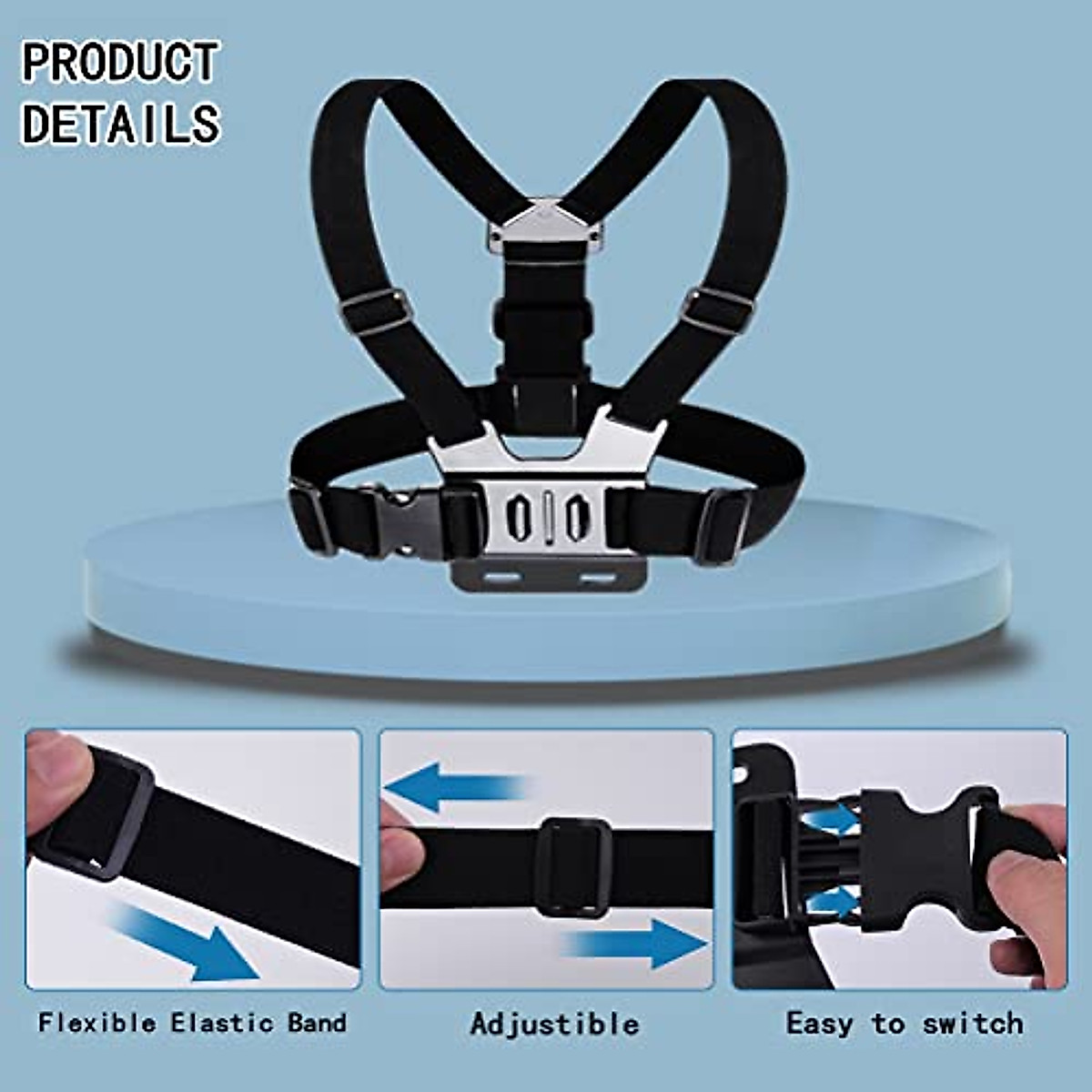 TANSUO Mobile Phone Chest Mount Strap Holder, Chest Mount Harness Strap Mount for Gopro and Action Camera Adjustable Straps + Portable Octopus Tripod