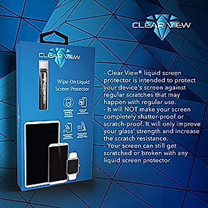 ClearView Liquid Glass Screen Protector | Covers up to 4 Devices | for All Smartphones Tablets and Watches Wipe On Nano Protection - Bottle