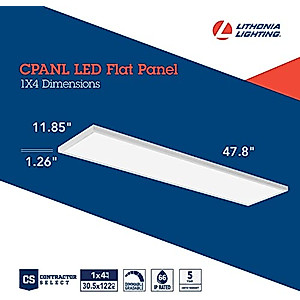 Lithonia Lighting CPANL 1X4 40LM SWW7 120 TD DCMK 1 Ft. x 4 Ft. LL CPANL LED Flat Panel with 4000 Lumens and 3500 to 5000K Switchable CCT with Direct Ceiling Mount Bracket