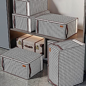 Qiopertar Visual Clothes Storage Bag Wardrobe Sorting Storage Box Portable Storage Bag Winter Quilt Storage Box