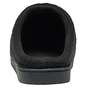 Alpine Swiss Peter Mens Memory Foam Wide Fleece Clog Slippers Slip On House Shoes Black 10 W US