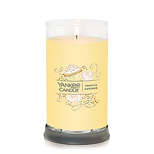 Yankee Candle Vanilla Cupcake Signature Medium Pillar Candle, 14.25oz