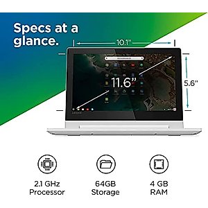 Flagship Lenovo Chromebook Flex 3 2 in 1 Touchscreen Laptop Computer, 11.6-Inch HD (1366 x 768) IPS Display, MediaTek MT8173C Processor, 4GB LPDDR3, 64 GB eMMC, Chrome OS, Blizzard White