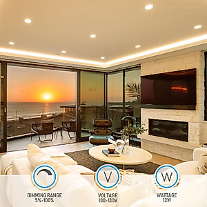 TORCHSTAR 12-Pack 5CCT 6 Inch Ultra-Thin LED Recessed Lighting with Junction Box, Aluminum, 2700K3000K3500K4000K5000K, 5%-100% Dimmable Slim Recessed Downlight, 12W 1000LM, ETL & ES Certified