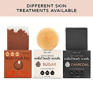 Kitsch Exfoliating Sugar Body Scrub Bar - Soap Bar for Smooth, Hydrated & Glowing Skin | Made in US | Natural Exfoliating Bar Soap for Men & Women with Sugar Scent | Sulfate Free & Paraben Free, 4 oz