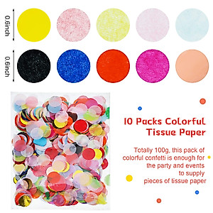 20000 Pieces Paper Confetti Dots Colorful Round Tissue Confetti for Wedding Birthday Party Decoration, 3.5 oz (Bright Color)