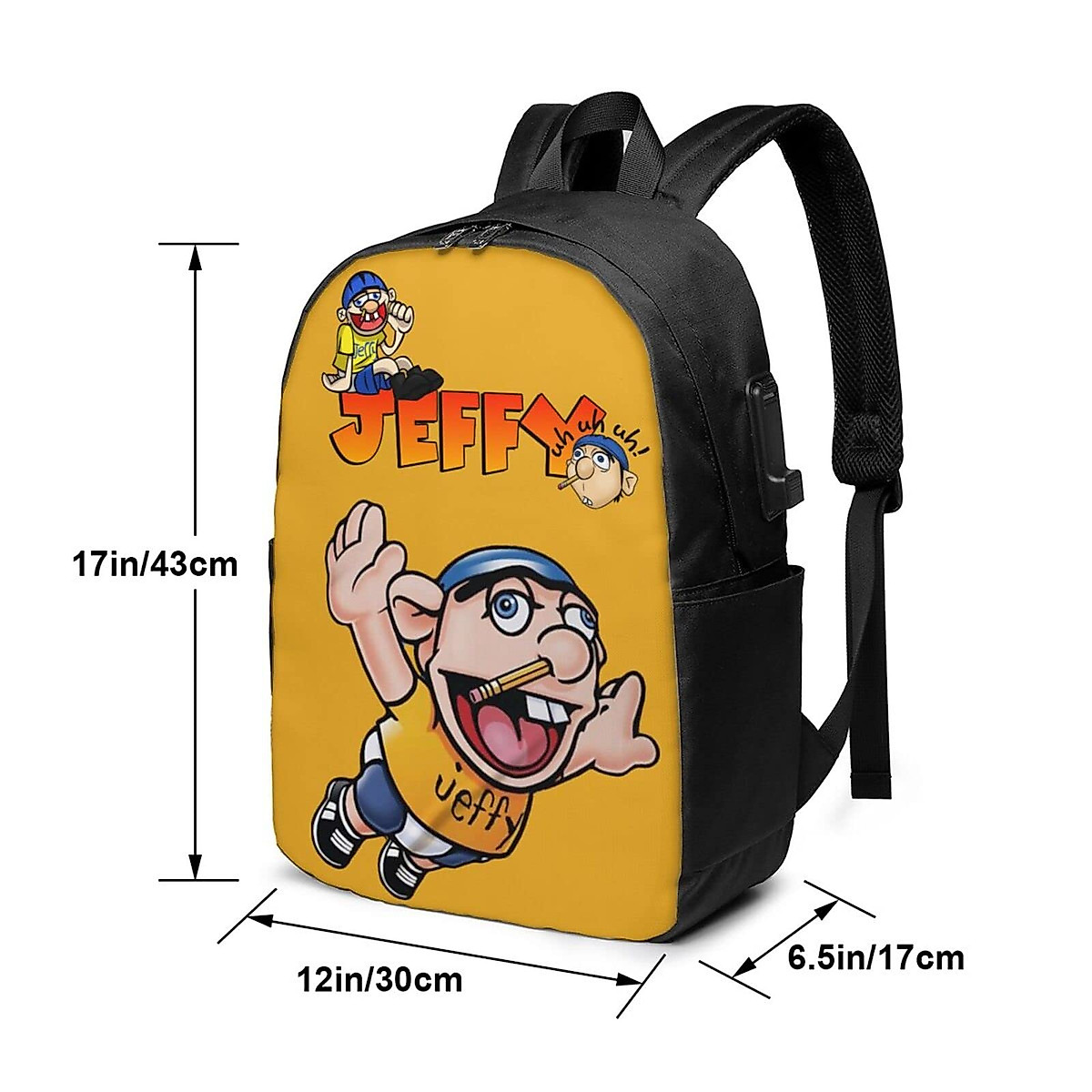 Woodyotime Sml Jeffy Fashionable Computer School Backpack With Usb Port,Travel Business Work Backpack For Adult Women Men