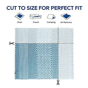 3 Inch 7-Zone Memory Foam Mattress Topper Full, Cooling Gel-Infused Swirl Egg Crate Memory Foam, Standard 100 by Oeko-TEX Certified, Blue