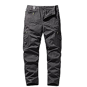 RTRDE Men's Pants, Men Cargo Pants Casual Lightweight Pants Tactical Pants Outdoor Military Combat Trousers Beige Pants Waterproof Mens Black Cargos Work Pantalones para Hombres with (3XL, Gray)