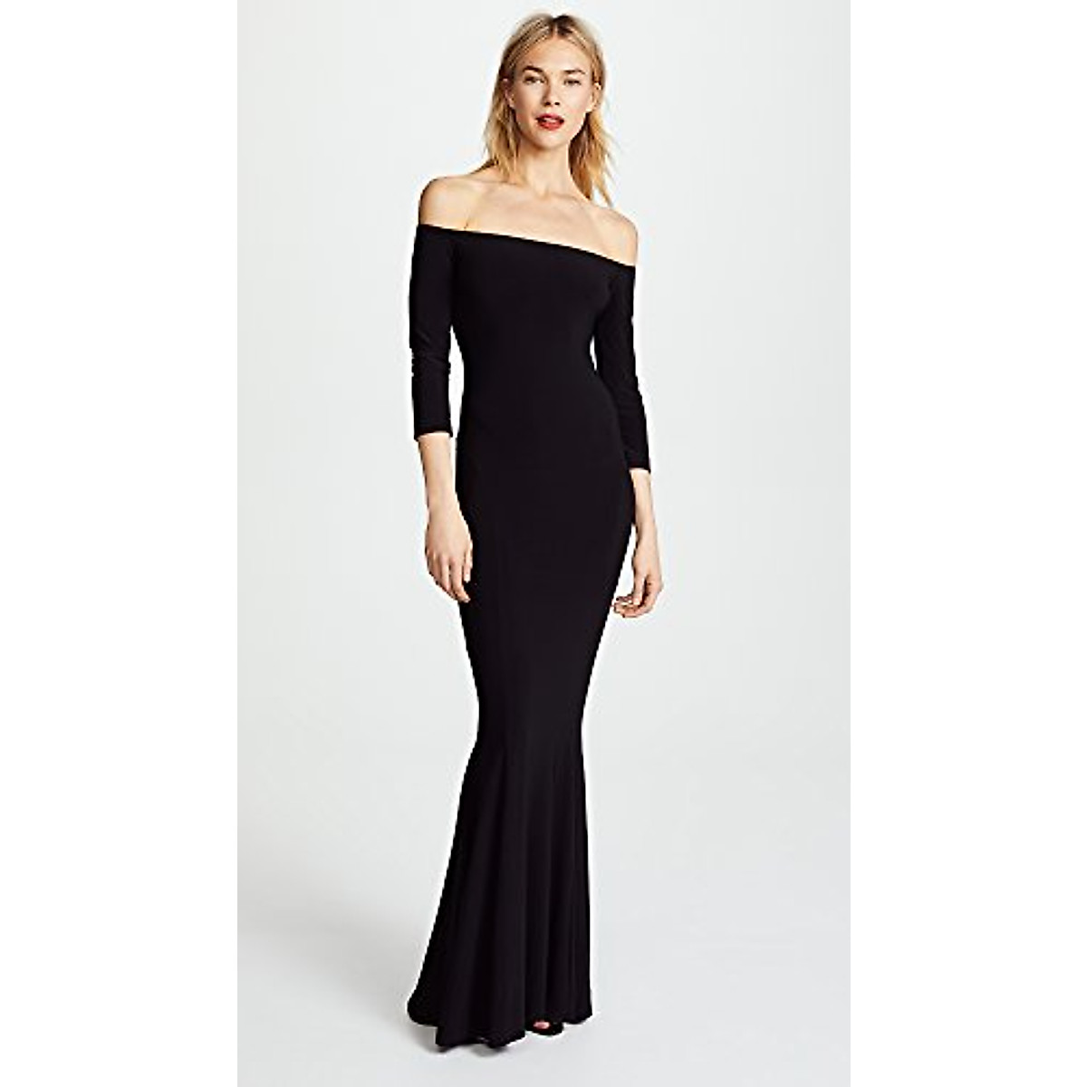 Norma Kamali Women's Kamali Kulture Off Shoulder Fishtail Gown, Black, M