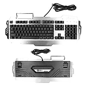 Lighted Up Keyboard Wired Keyboard Gaming Keyboard RGB USB Mechanical Keyboard, Ergonomic Keyboard 104 Keys USB Aluminum Alloy Computer Supplies for Pc(Black)