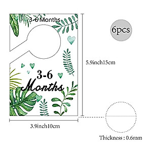 CREATCABIN 6Pcs Nursery Closet Organizer Dividers Clothing Rack Size Dividers Leaf Hanger Dividers for Clothing 0-24 Months Age Size Hanger Organization Shower Registry Gift Supplies for Girl Boy