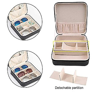 Cokritsm Travel Portable Sunglass Organizer Case 3-Slot Glasses Collector Storage, Glasses Case Multiple Pairs，Travel Jewelry Case Men，Multiple Glasses Case，Travel Sunglasses Organizer