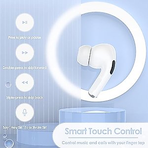 Vluegki Wireless Earbuds with in-Ear Earbuds Headphones, Noise Reduction Earphone with Sync Button and Built-in 660 mAH Battery【Earbuds Include】