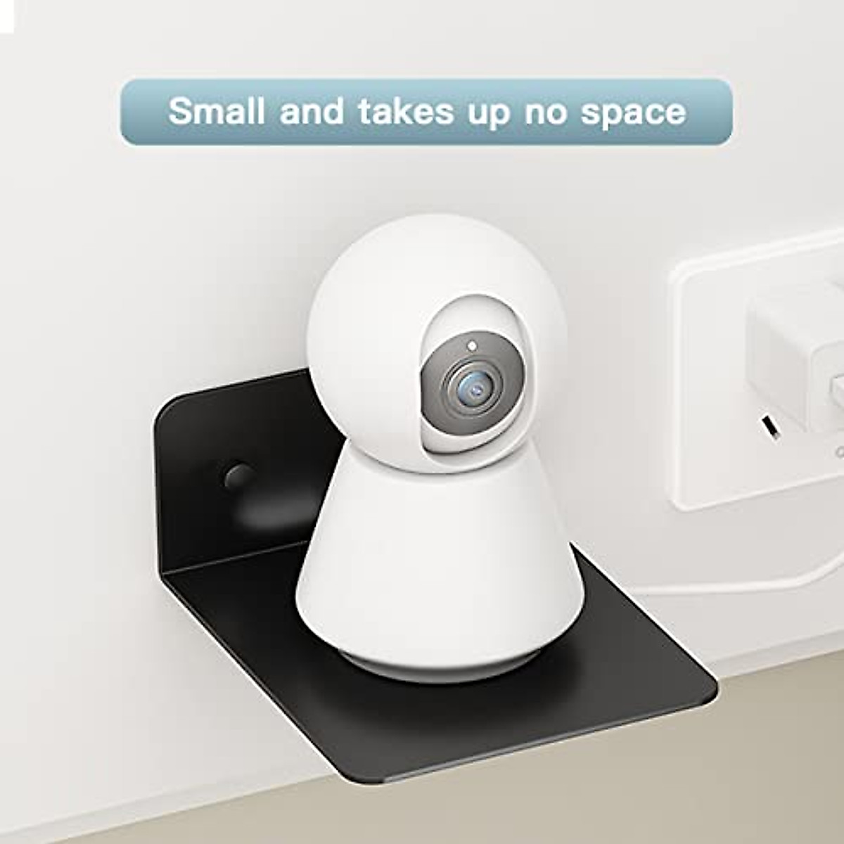 A.B Crew Drill-Free Wall Mount Baby Monitor Holder with Cable Hole Floating Wall Rack WiFi Router Wall Shelf Wall Storage Shelf Video Camera Shelf for Home Wall Decoration S