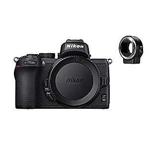 Nikon Z50 + FTZ Mirrorless Camera Kit (209-point Hybrid AF, High Speed Image Processing, 4K UHD Movies, High Resolution LCD Monitor) VOA050K003