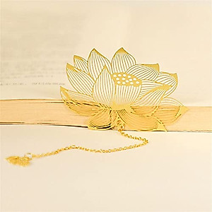 Metal Bookmarks with Chain Golden Hollow Leaf Bookmark Unique Leaf Plant Gifts Bookmark for Women Men Book Lovers Writers Readers(Apricot Chain)