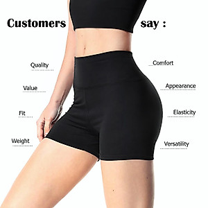 VALINNA Women's Workout Yoga Athletic Running Dance Gym Shorts High Waist Cheerleader Volleyball Short Pants (Small, 211-Black)
