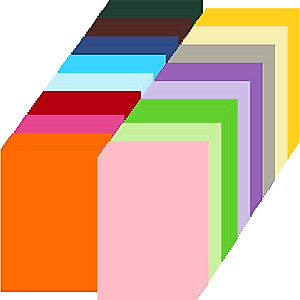 Thenshop 320 Pcs Cardstock Paper 16 Assorted Color 250gsm 8.3 x 11.6 A4 Construction Heavy Weight Thick Double Sided Printed Colored Paper for DIY Cards Making Art Scrapbooking School Party