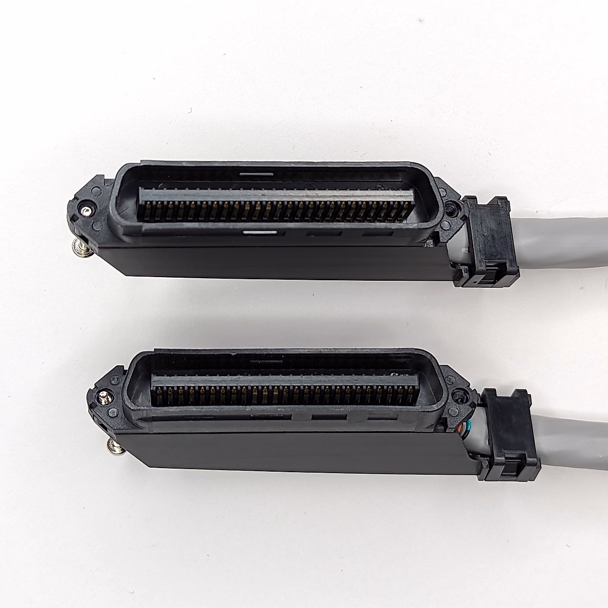 ICC 5 Feet Cat3 Male to Male Telco Cable Assembly in 25 Pair Gray 24AWG AMP with 90 Degree Amphenol Centronics 50 (CN50) Type Connector for Voice and Low Data PBX Applications