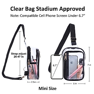 Clear Mini Sling Bag, Heavy Duty Clear Purse Fanny Packs, Cute Crossbody Purse for Concerts, Stadium, Travel