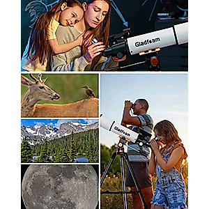 Telescopes for Adults Astronomy, 80mm Aperture 500mm Professional Refractor Telescopes for Kids, Beginners Telescope with Adjustable Tripod, Phone Adapter to Observe The Moon and Planet