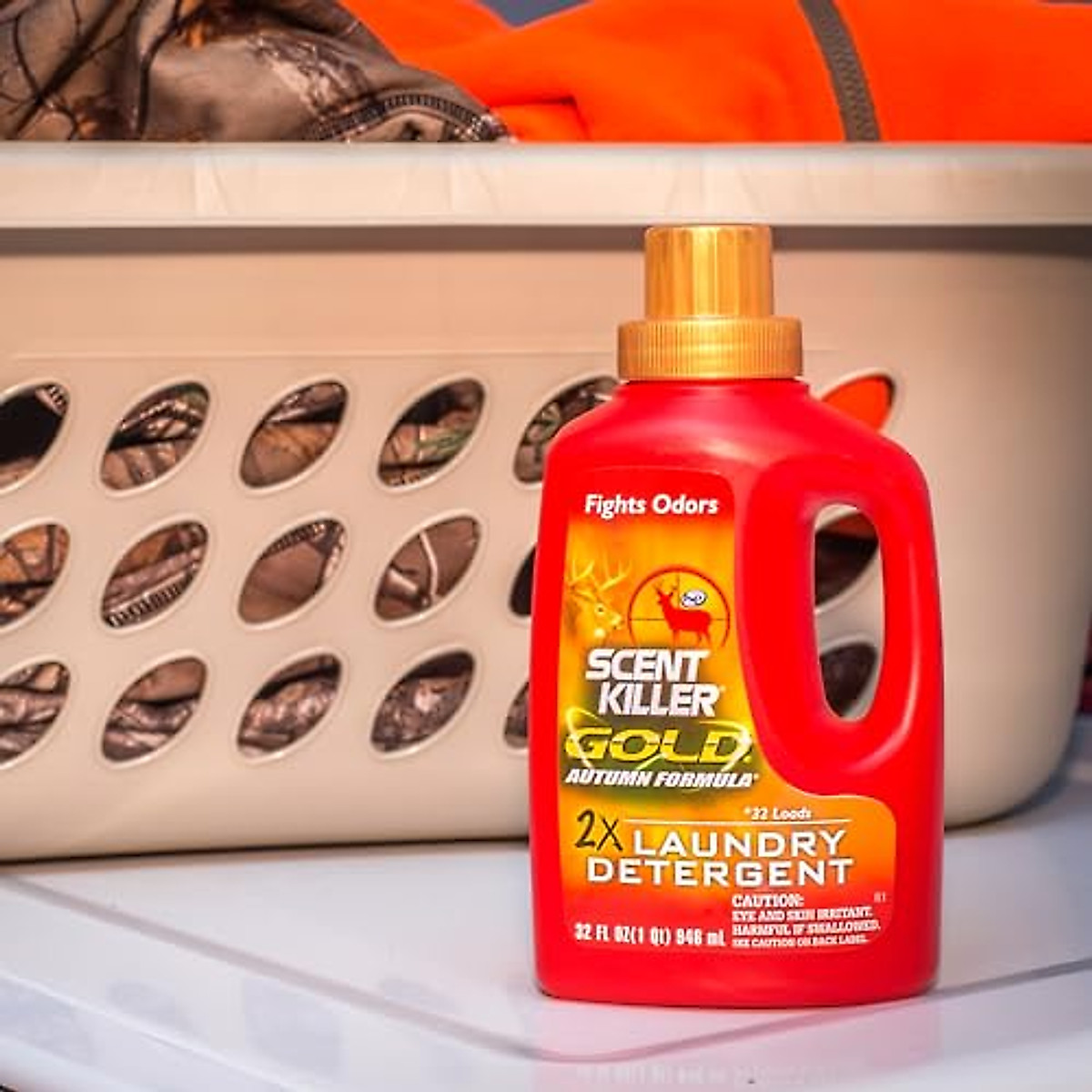 Scent Killer Gold Autumn Formula Odor Eliminator Laundry Detergent for Hunting Gear, 32 Fluid Ounces