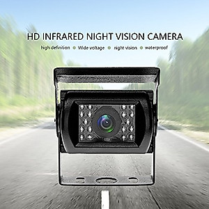 CAMECHO Bus Truck Vehicle Backup Cameras Wide View Angle IR Night Vision, Waterproof Reverse Camera with 4 Pin Aviation Connector for Bus/RV Camper/Truck/Trailer/Van(Without Guide Line)