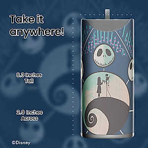 Disney Tim Burton’s The Nightmare Before Christmas Bluetooth Speaker- Jack and Sally Splashproof Wireless Speaker W/ 3 Hrs Playtime/SD Slot/FM Radio- Jack Skellington Gifts for Women, Men and All Fans