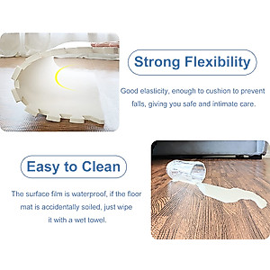 Interlocking Foam Tiles Wood Grain Foam Floor Mat, Multi Purpose Exercise Gym Protective Flooring Mats, Home Bedroom Living Room Studio Interlocking Tiles, 12in X 12in